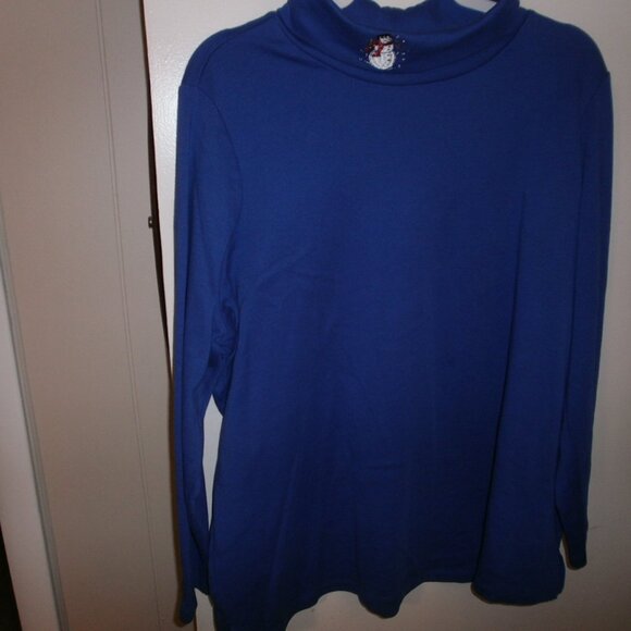 Quacker Factory | Tops | Quacker Factory Womans Royal Blue Turtleneck ...